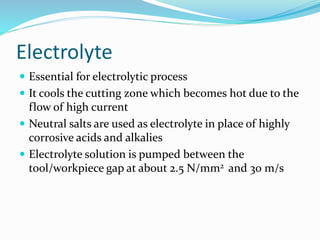 ECM : Electrochemical machining - Principle,process,subsystems ...