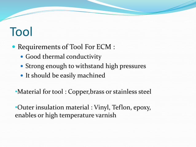 ECM : Electrochemical machining - Principle,process,subsystems ...