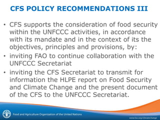 Committee on World Food Security (CFS) Policy Recommendations | PPT ...