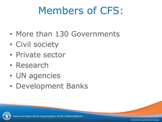 Committee on World Food Security (CFS) Policy Recommendations | PPT