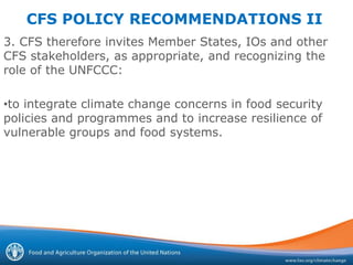 Committee on World Food Security (CFS) Policy Recommendations | PDF