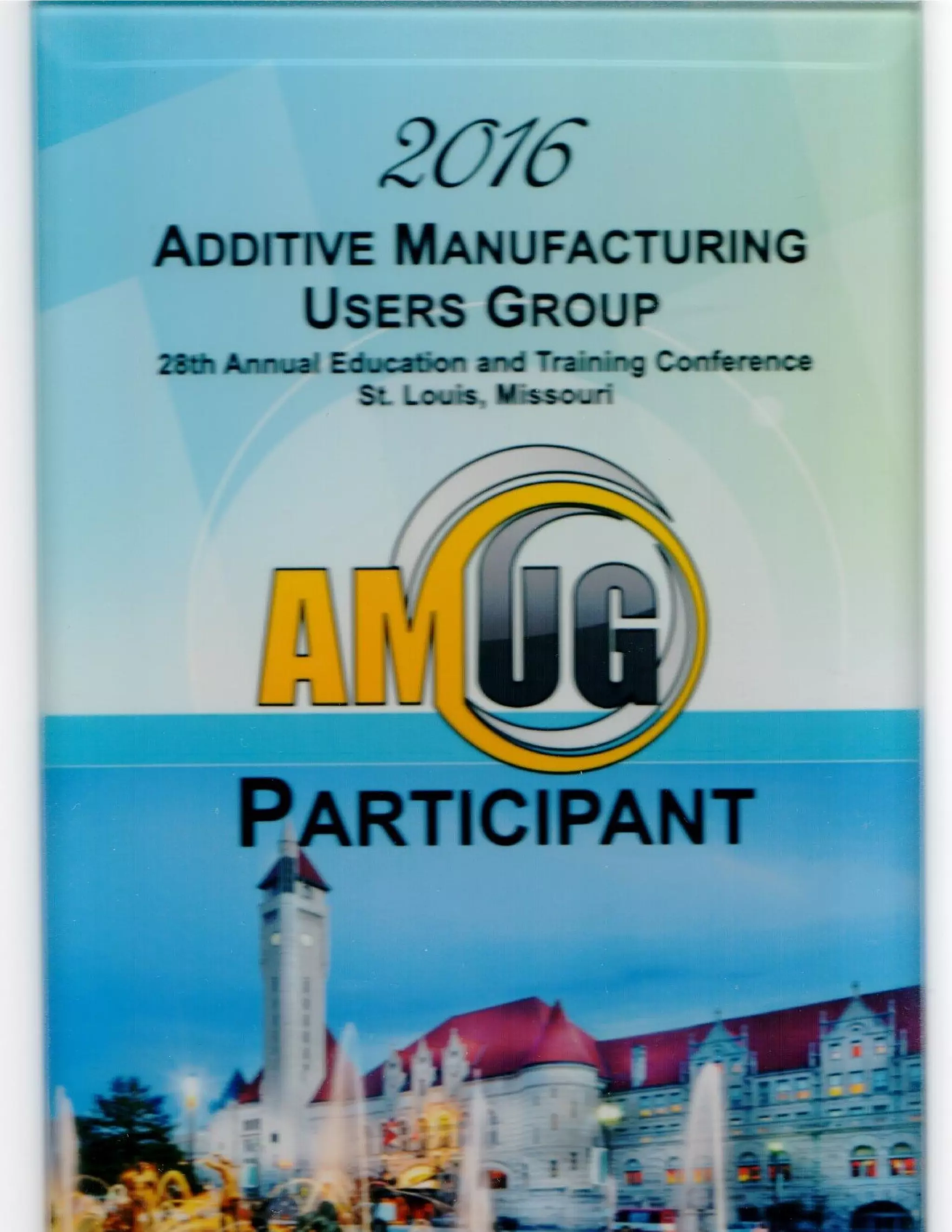 AMUG 2016 Participant (presenter) plaque scan | PDF