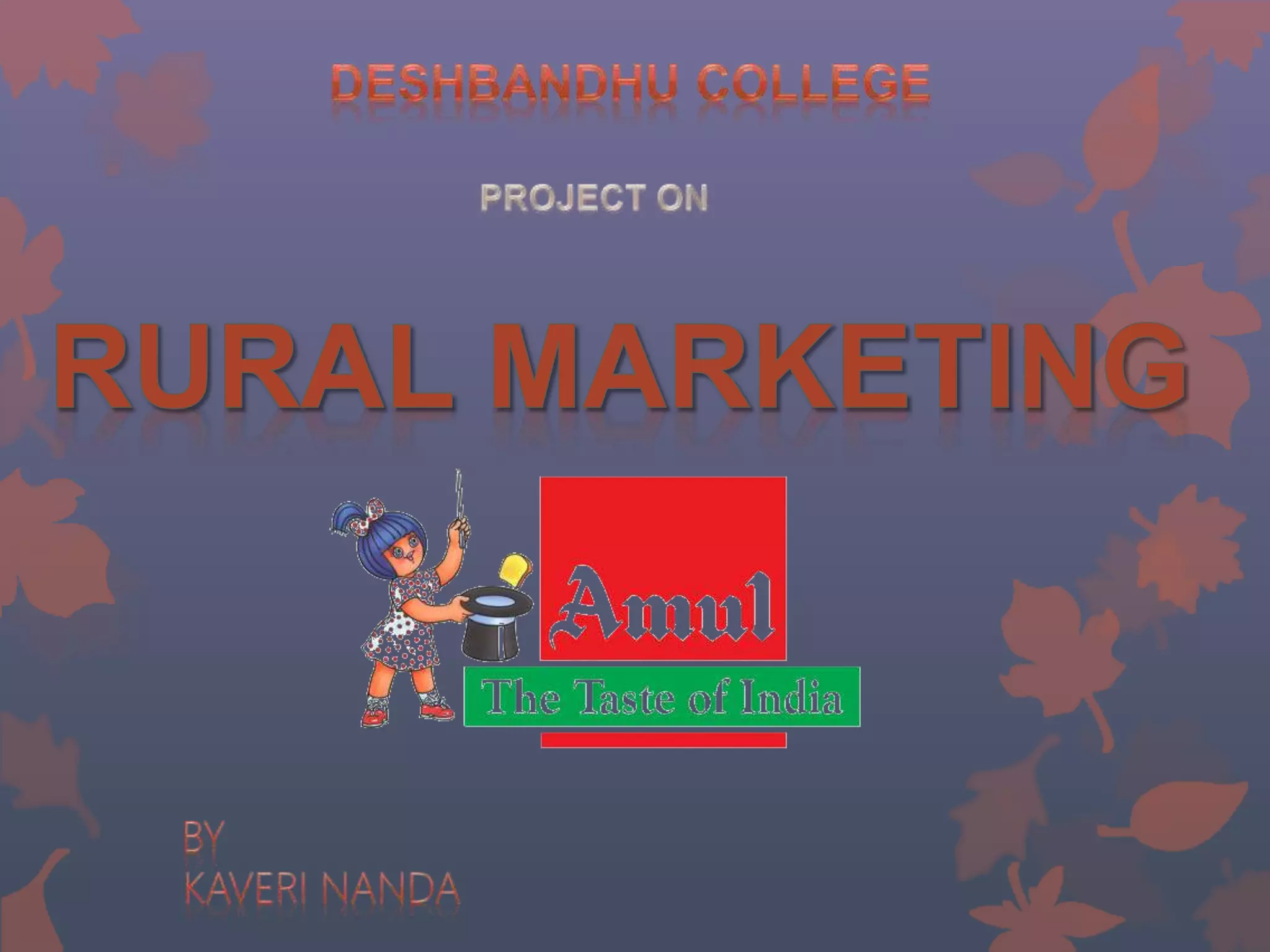 Amul- Rural Marketing | PPTX