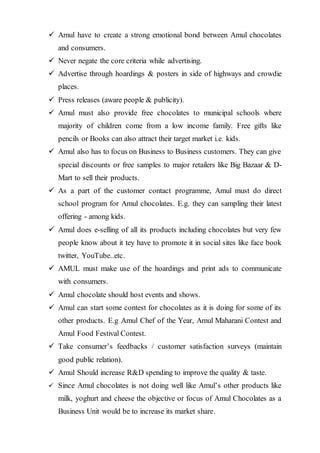 Amul chocolate promotion | DOCX