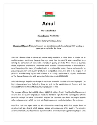 Amul final | PDF
