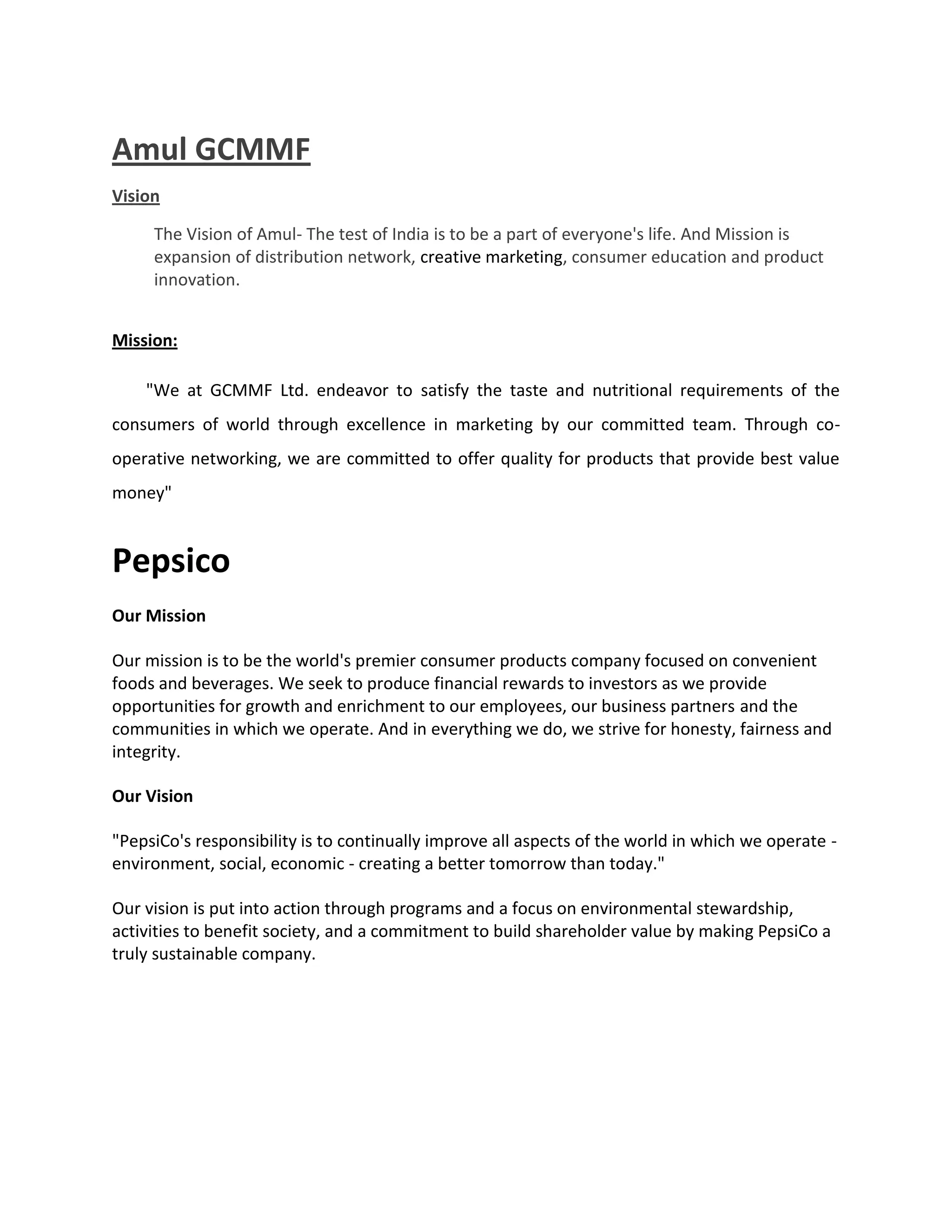 Amul gcmmf | DOCX