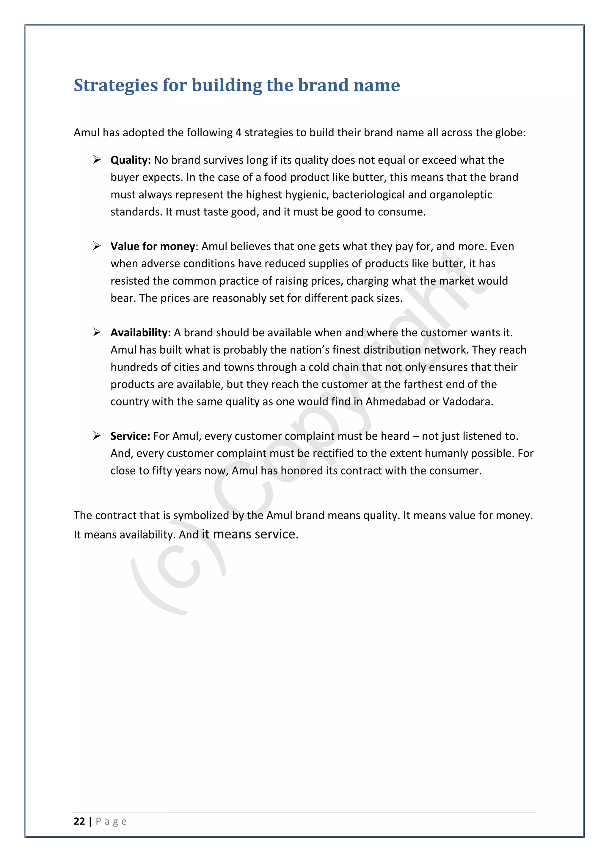 Project: Analysis of Marketing and Branding Strategies of Amul Butter | PDF