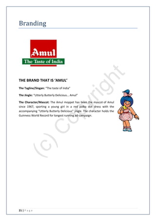 Project: Analysis of Marketing and Branding Strategies of Amul Butter | PDF
