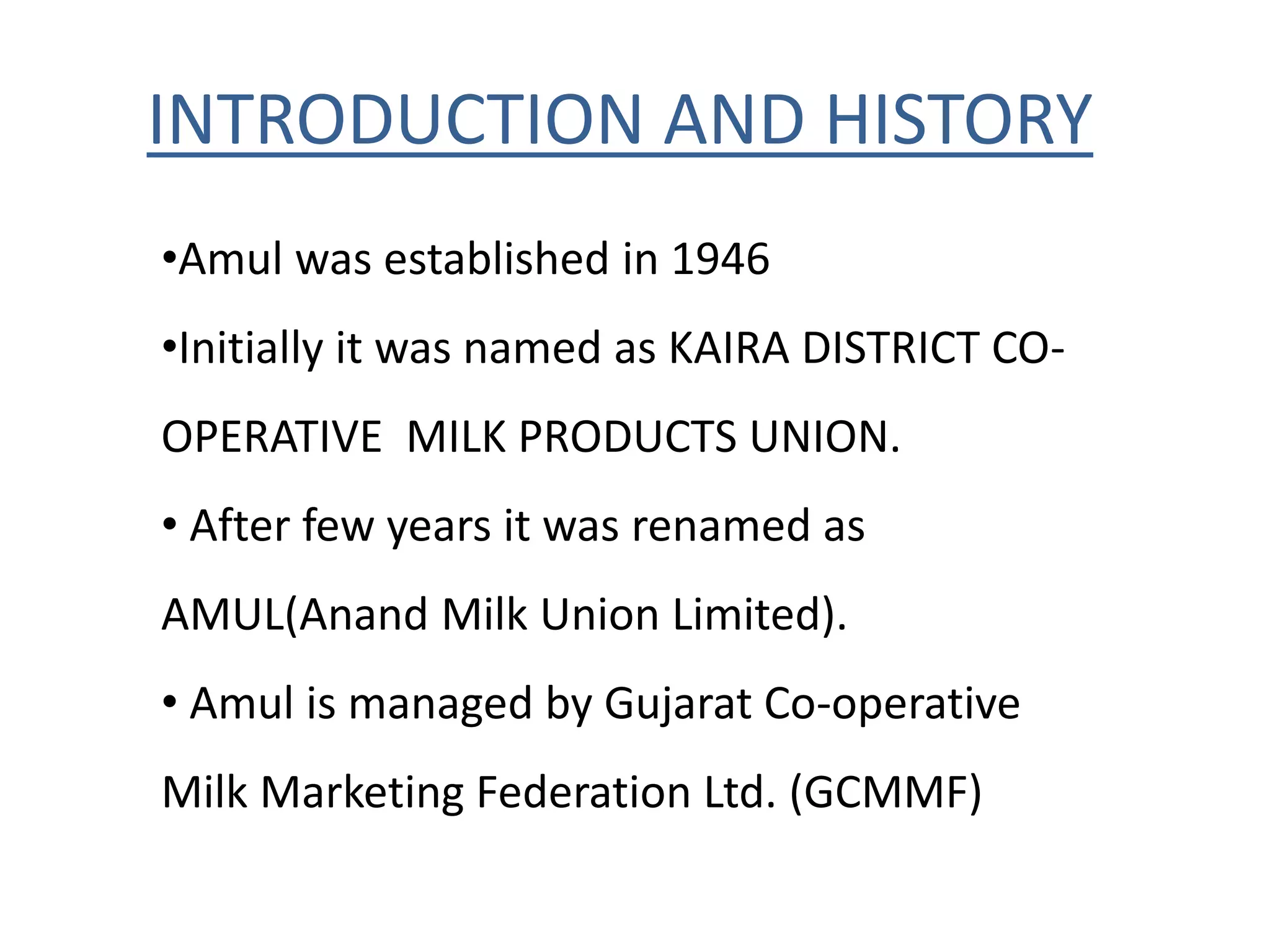 A PRESENTATION ON COMPANY PROFILE OF AMUL INDIA BY NISCHAL CHOUDHARY | PPTX