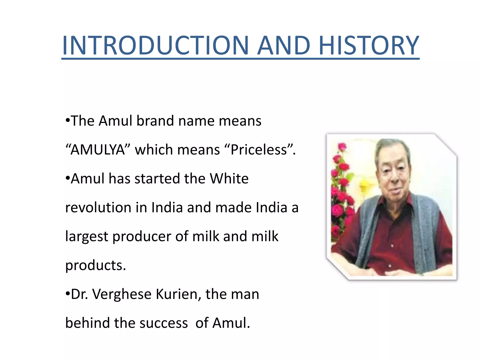 A PRESENTATION ON COMPANY PROFILE OF AMUL INDIA BY NISCHAL CHOUDHARY | PPTX