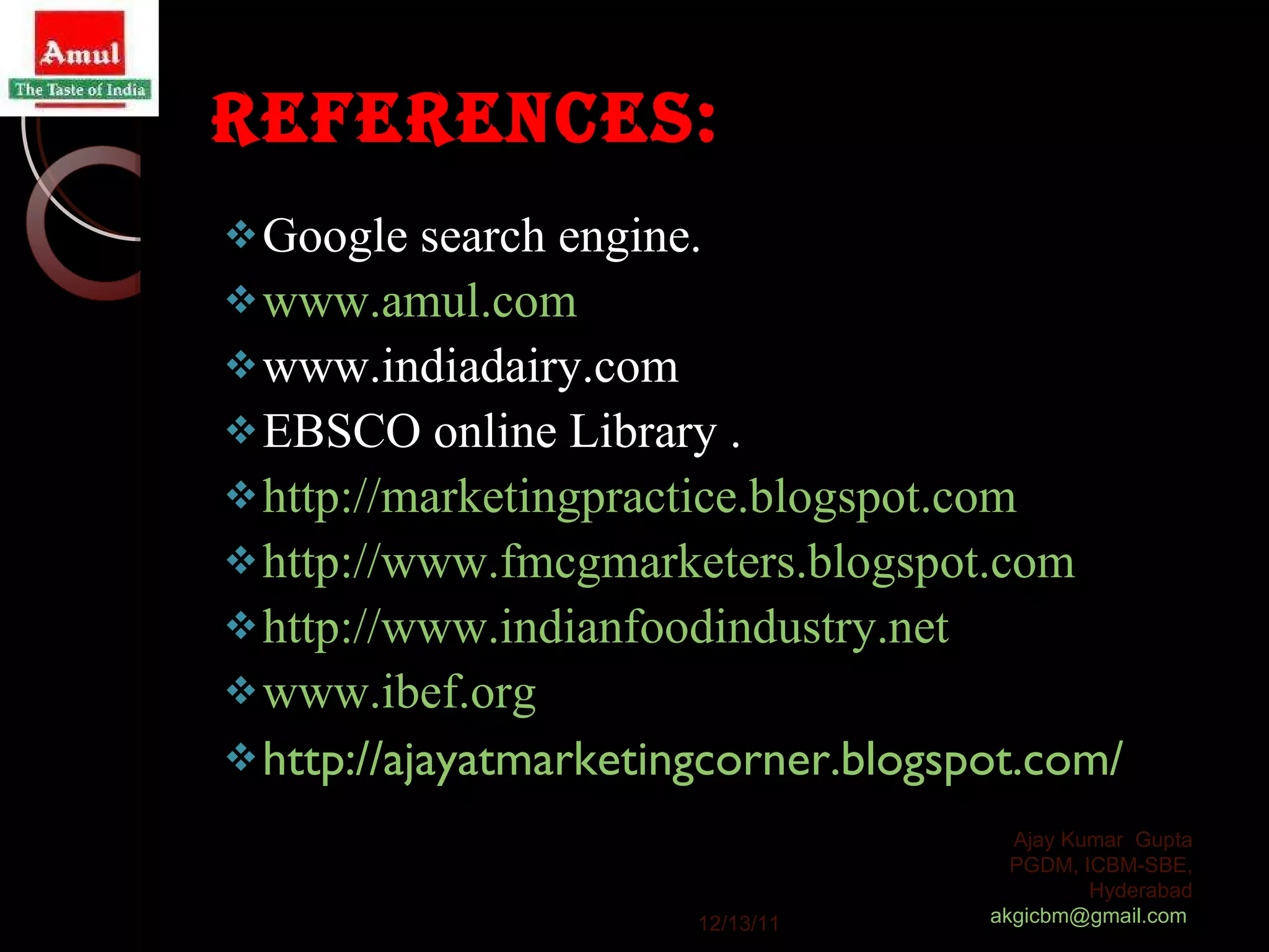 Amul ppt Presentation - largest food brand in India & Asia | PPT