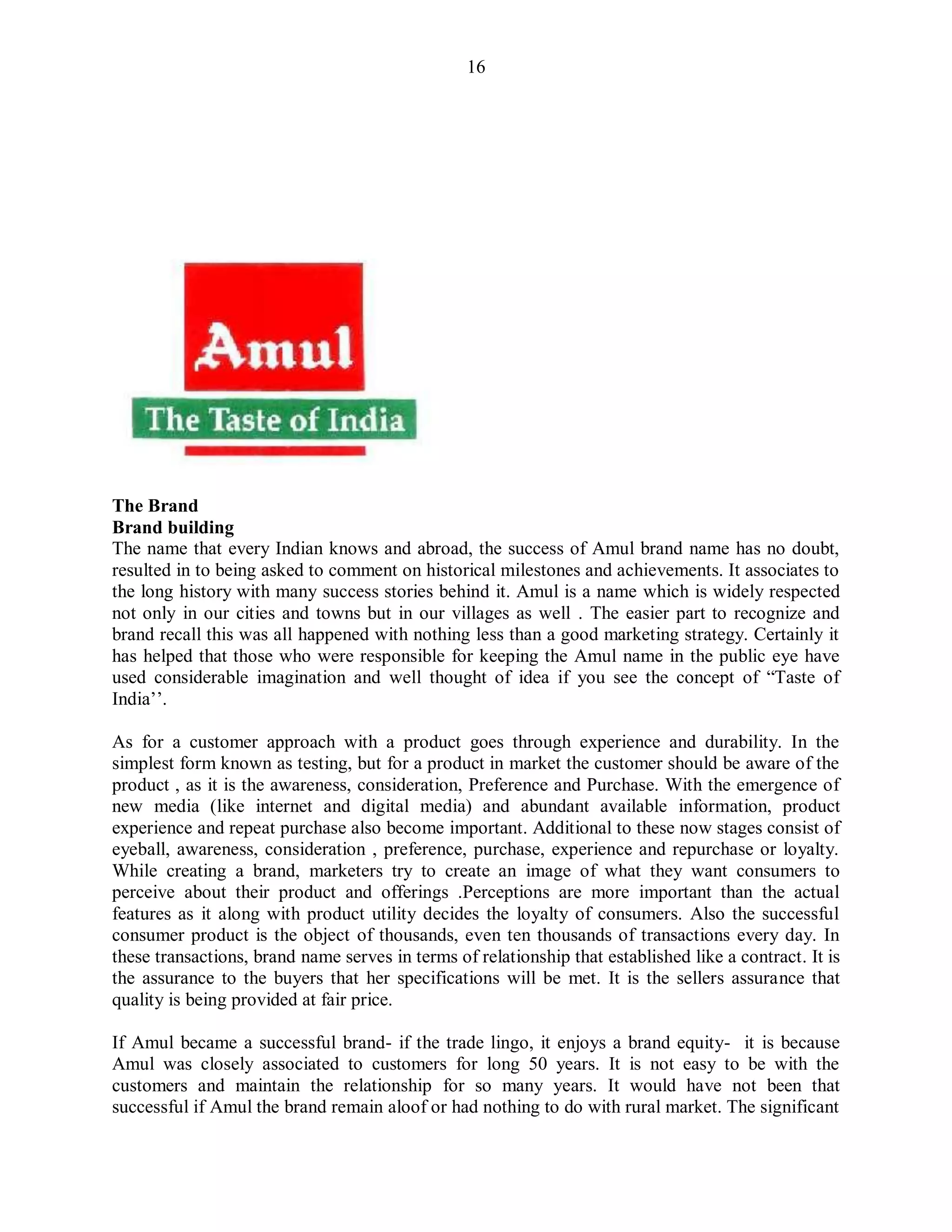 Amul public relation strategy REPORT | PDF