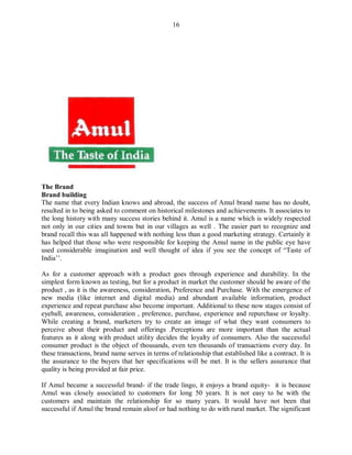 Amul's communication strategy - A report. | PDF