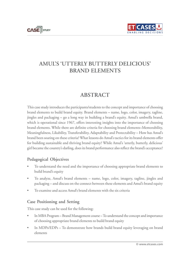 Amul’s ‘Utterly Butterly Delicious’ Brand Elements | PDF