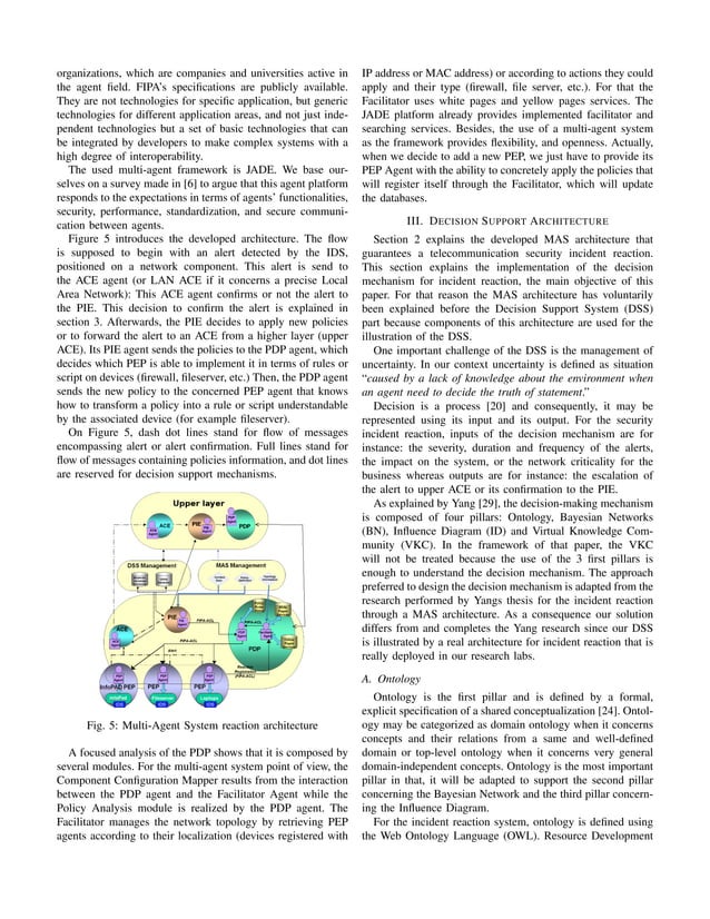 A multi agent based decision mechanism for incident reaction in telecommunication network | PDF