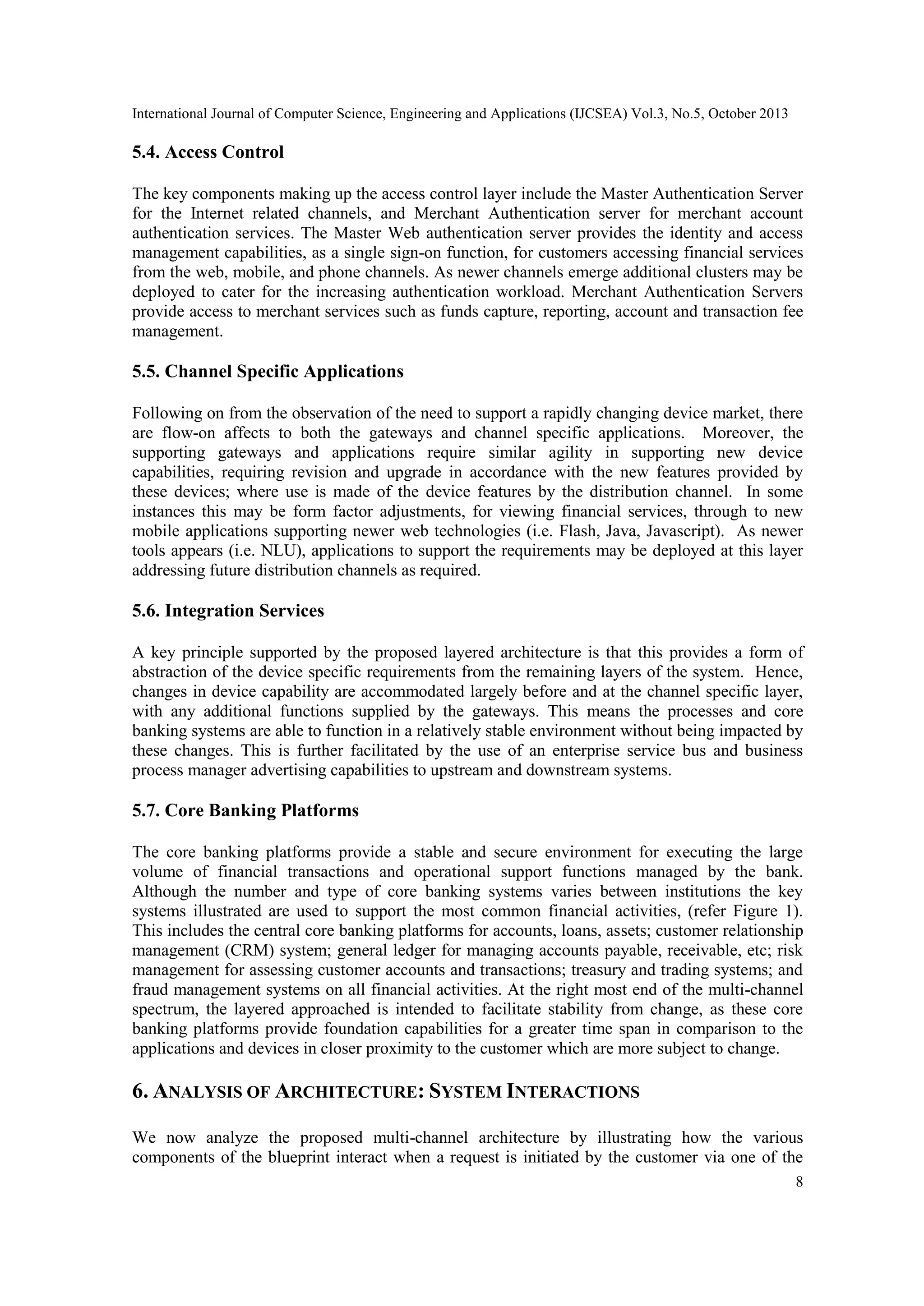 A multi channel system architecture for banking | PDF