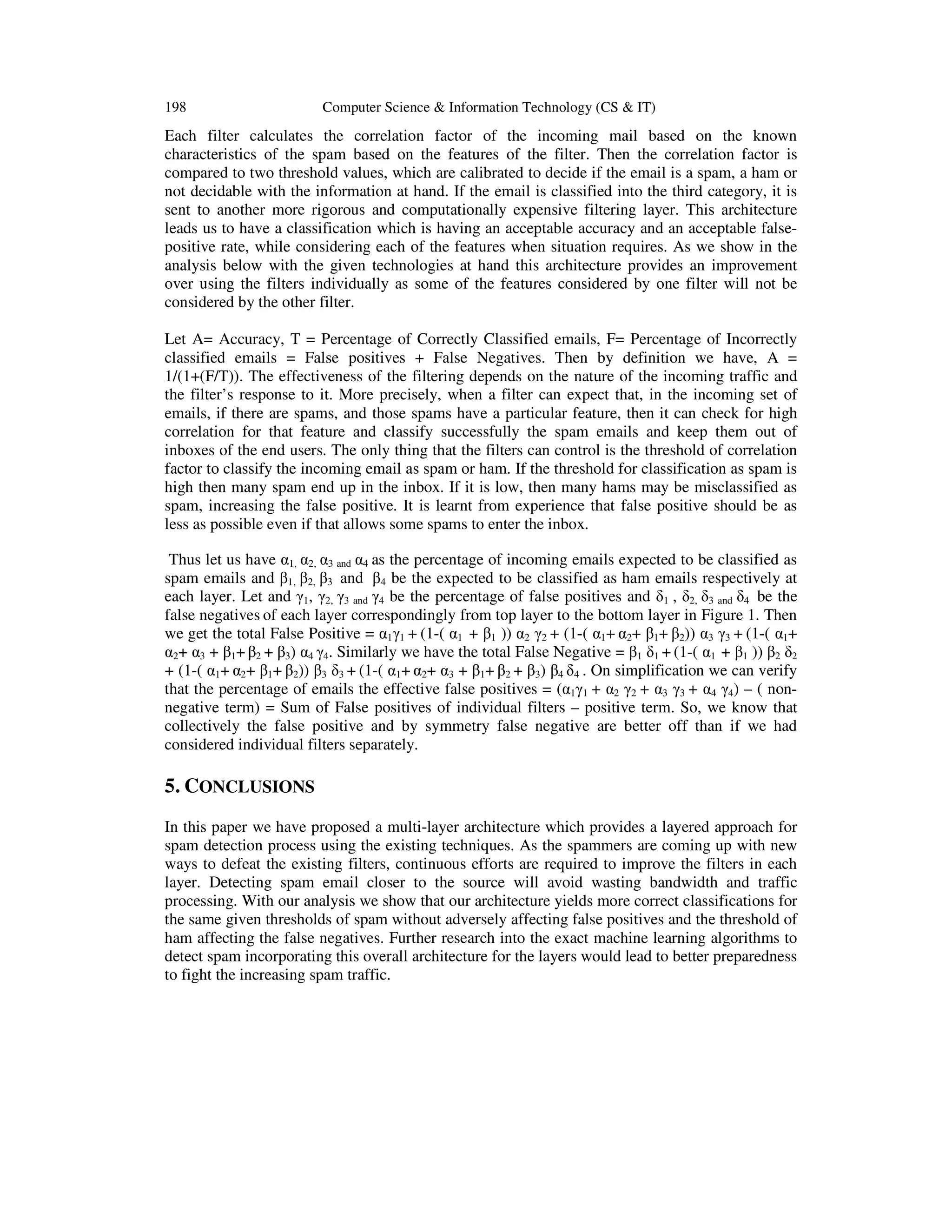 A multi layer architecture for spam-detection system | PDF