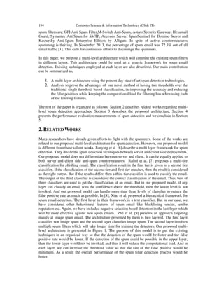 A multi layer architecture for spam-detection system | PDF