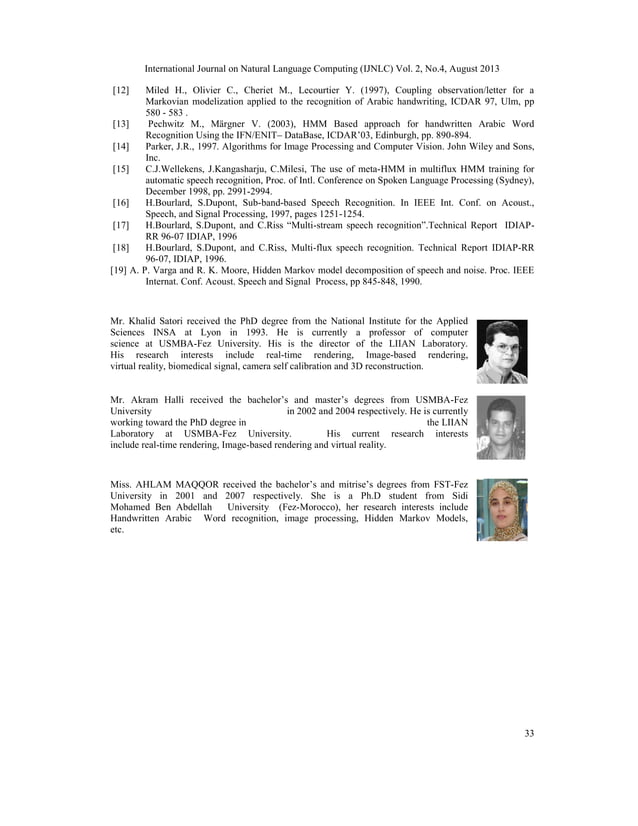 A MULTI-STREAM HMM APPROACH TO OFFLINE HANDWRITTEN ARABIC WORD ...