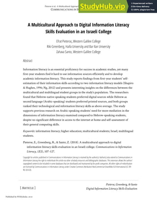 A Multicultural Approach To Digital Information Literacy Skills ...