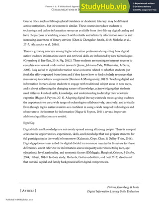 A Multicultural Approach To Digital Information Literacy Skills Evaluation In An Israeli College ...