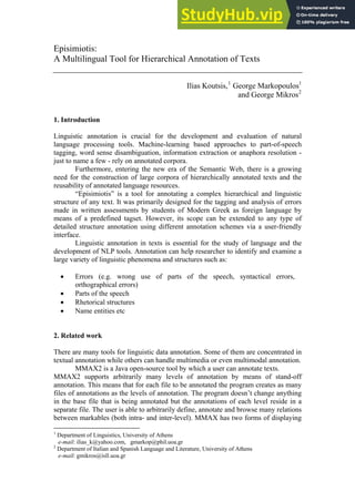 A Multilingual Tool For Hierarchical Annotation Of Texts | PDF
