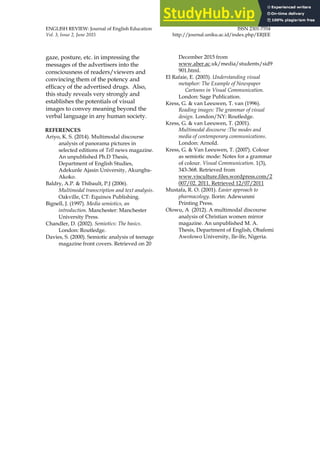 A MULTIMODAL DISCOURSE ANALYSIS OF SELECTED ADVERTISEMENT OF MALARIA ...