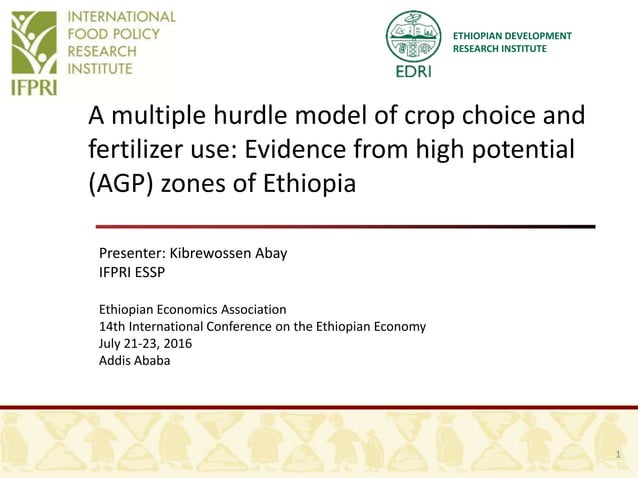A multiple hurdle model of crop choice and fertilizer use: Evidence ...