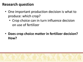 A multiple hurdle model of crop choice and fertilizer use: Evidence ...
