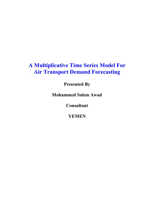 A multiplicative time series model | PDF