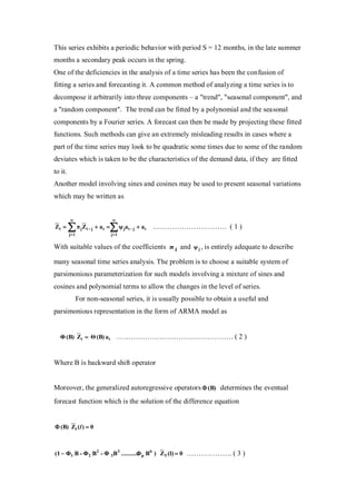 A multiplicative time series model | PDF