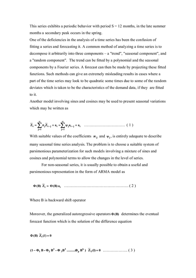 A multiplicative time series model | PDF