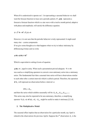 A multiplicative time series model | PDF