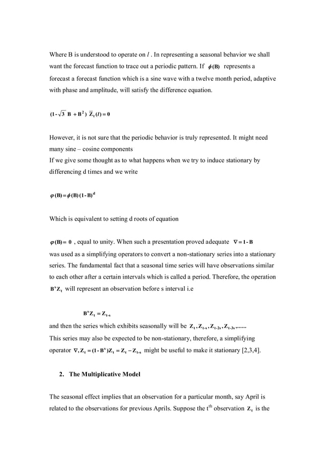 A multiplicative time series model | PDF