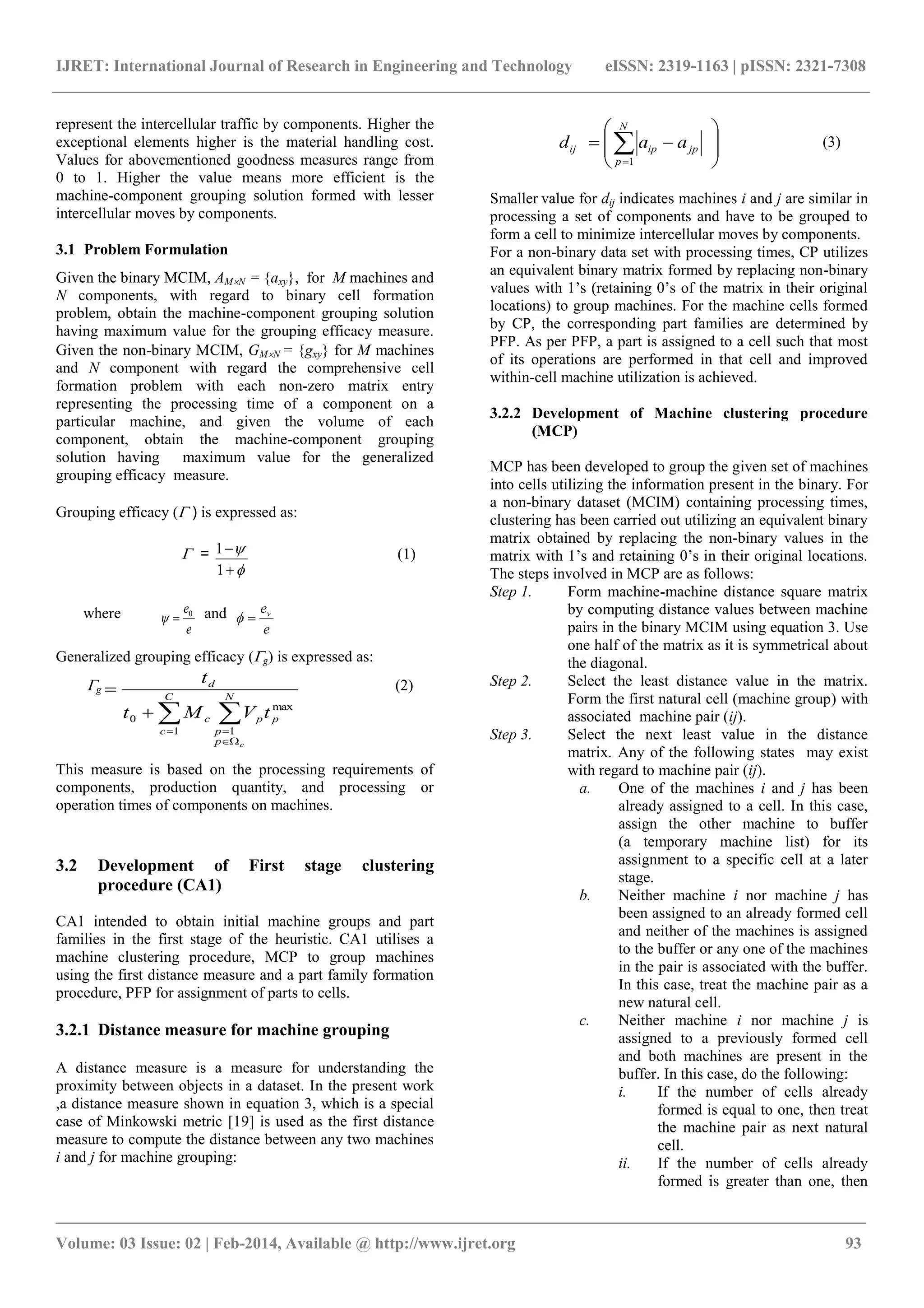 A multi stage heuristic for manufacturing cell formation | PDF