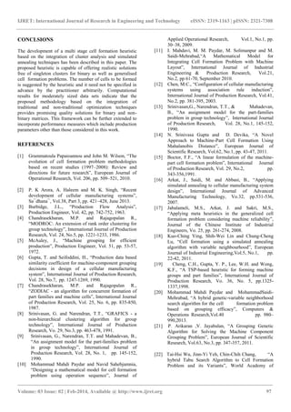 A multi stage heuristic for manufacturing cell formation | PDF