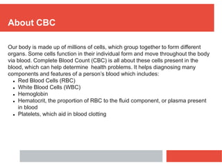 What CBC is all about? | PPTX | Blood Disorders | Diseases and Conditions