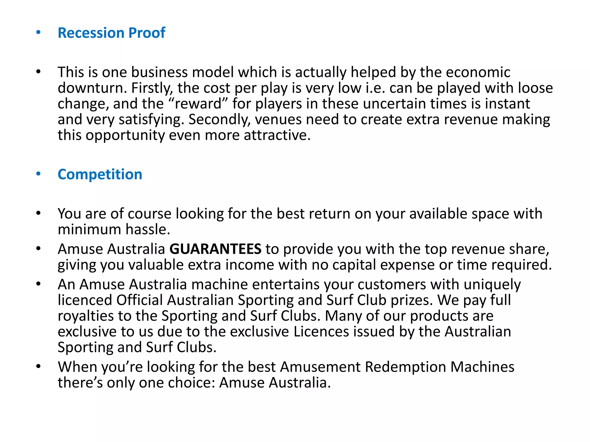 Amuse australia presentation | PPTX