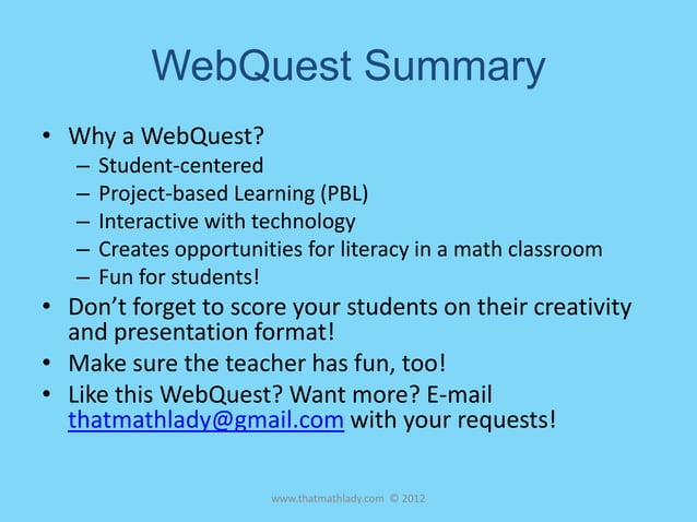 Amusement Park Math WebQuest | PPT