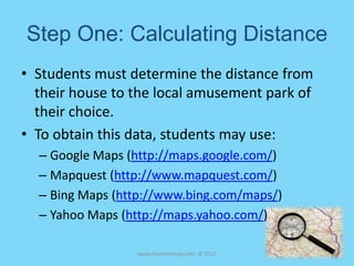 Amusement Park Math WebQuest | PPTX