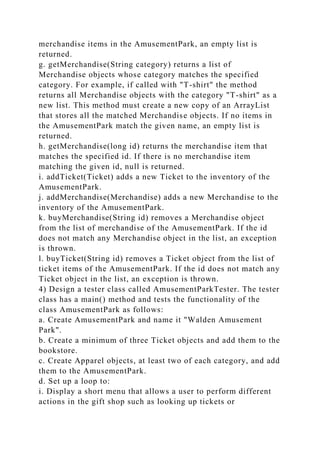 Amusement Park Programming ProjectProject Outcomes1. Use the Jav.docx