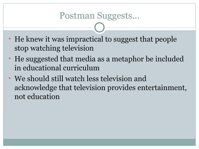 Amusing Ourselves To Death | PPT