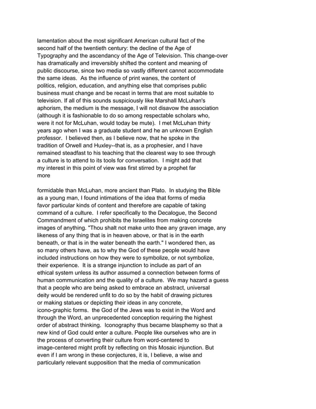 Amusing Ourselves to Death | RTF