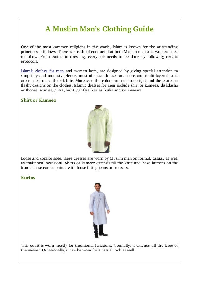 A Muslim Man's Clothing Guide