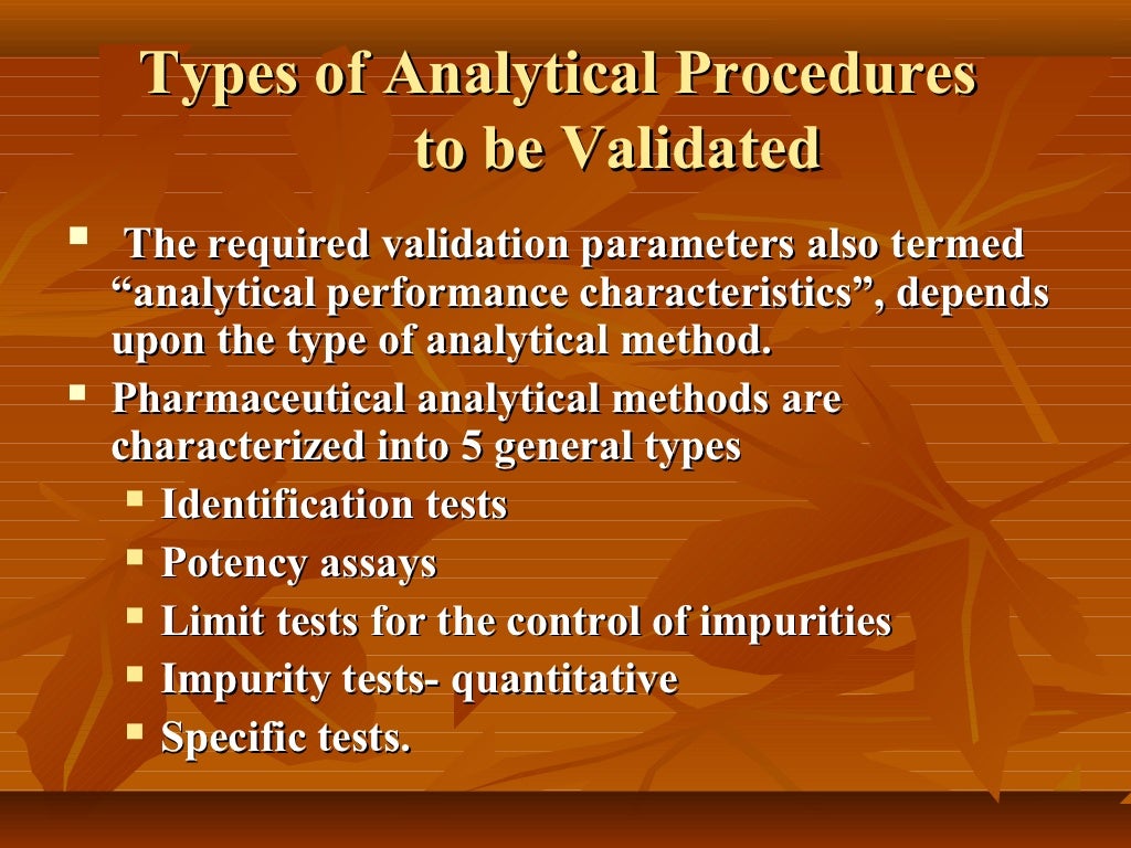 analytical method validation analytical method validation