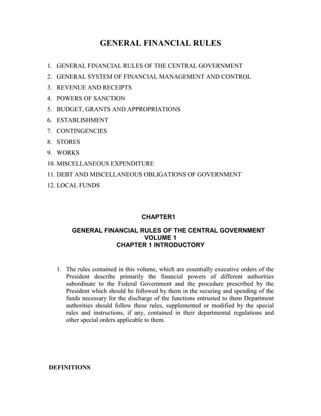 General financial-rules | PDF | Financial Regulation | Economy