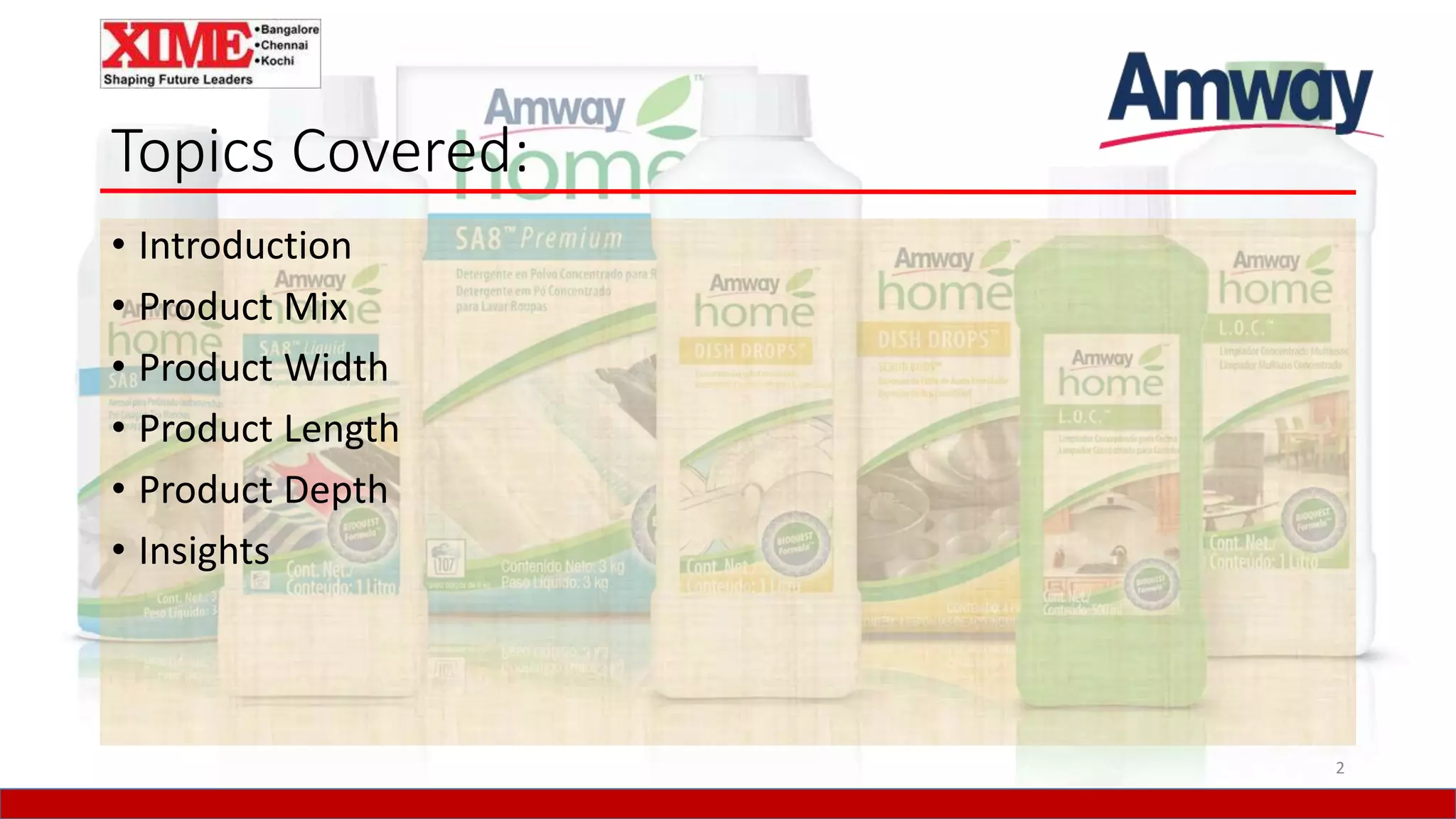 Amway Marketing Product Mix | PPTX