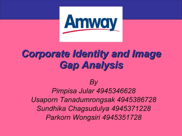 Amway Corporate Identity and Image | PPT