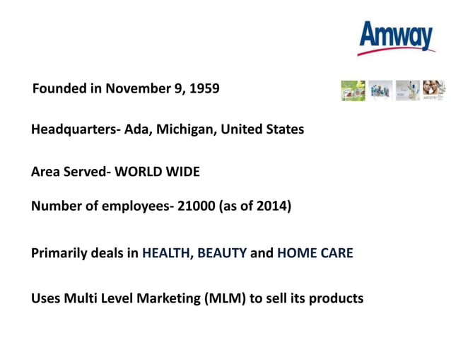 Amway presentation | PPTX | Sales | Business