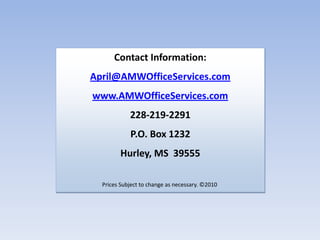 AMW Office Services | PPT